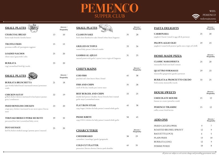 Menu - PEMENCO